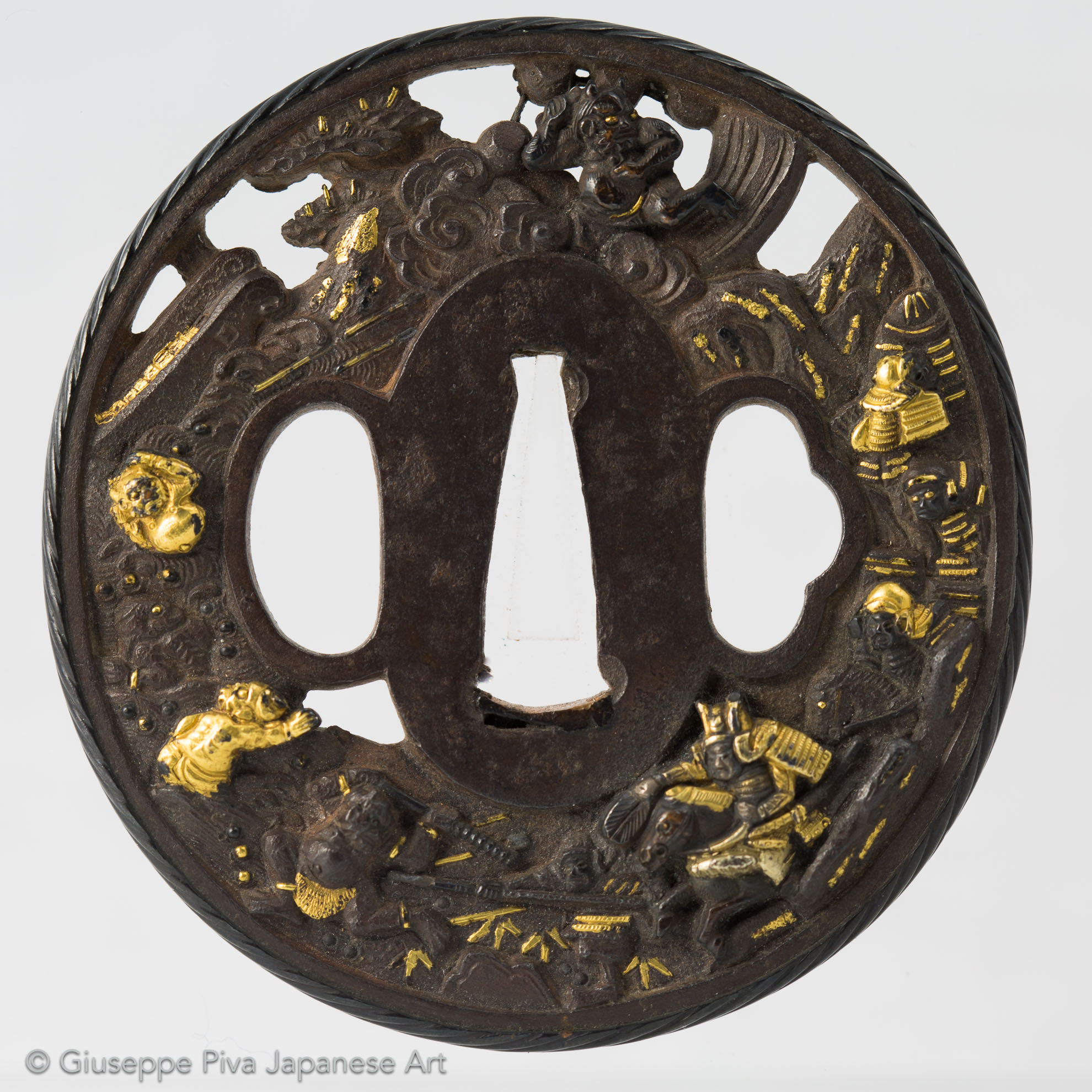 Soten daisho with scenes from the Genpei war | GIUSEPPE PIVA - Japanese Art