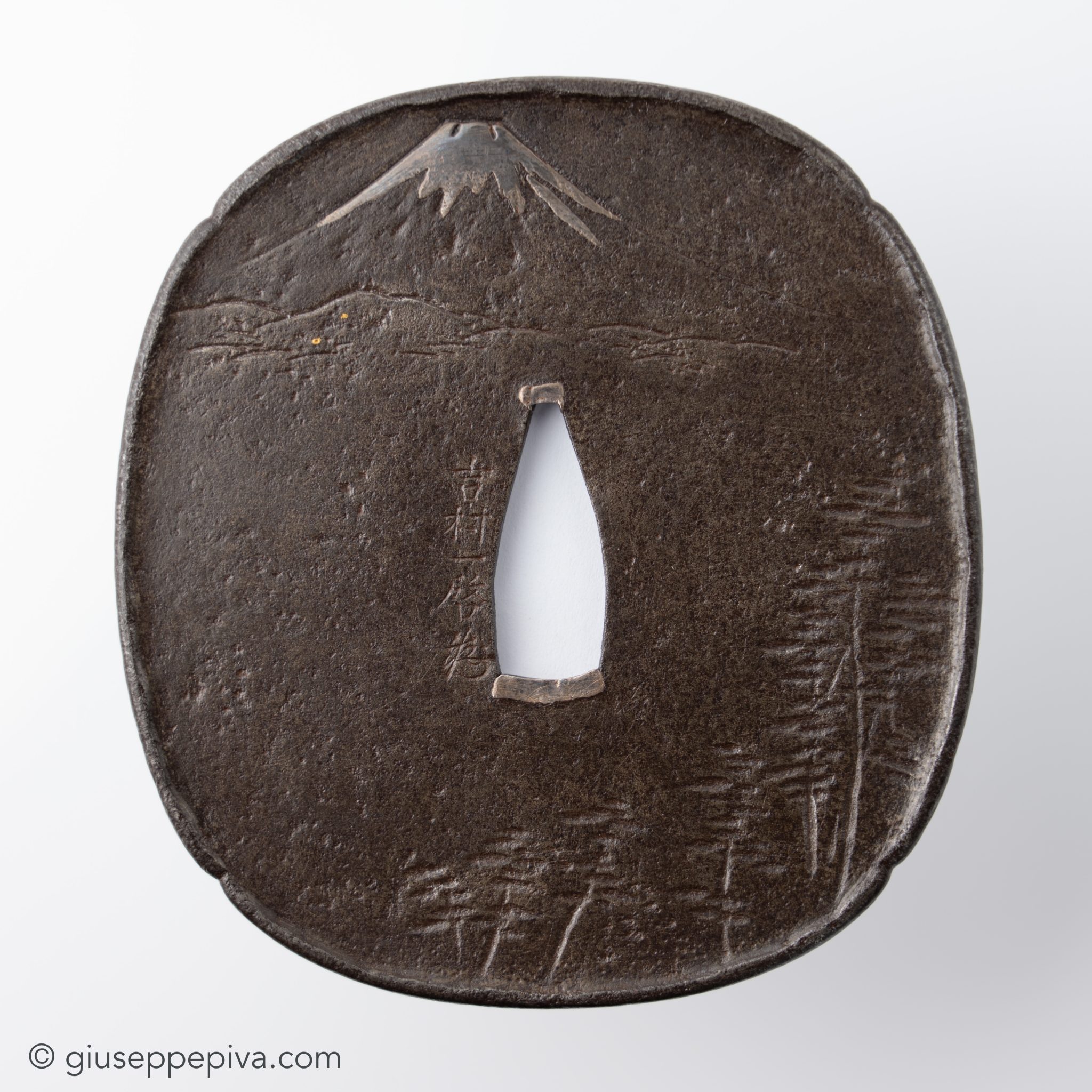 Tsuba depicting Mount Fuj, Yoshimura Ikkei (1819-1867) | GIUSEPPE PIVA ...